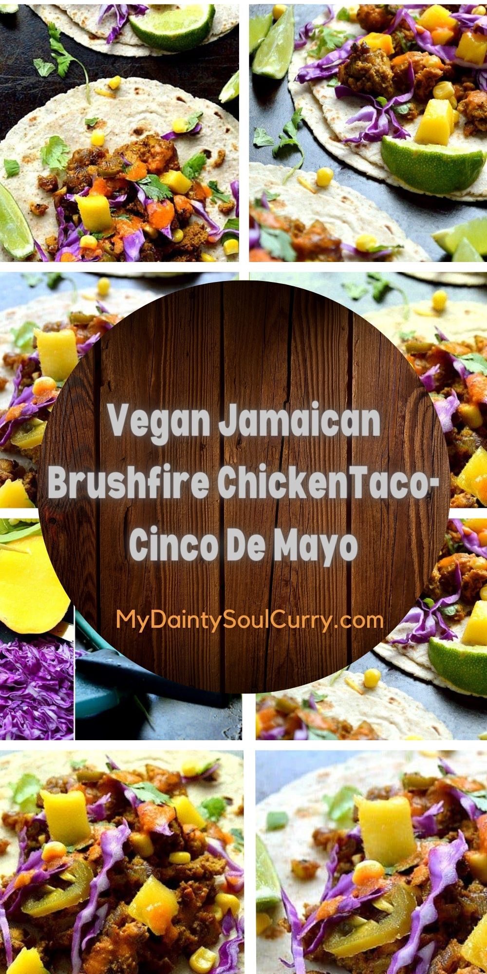 Vegan Jamaican Brushfire chicken Taco Torchy's-style