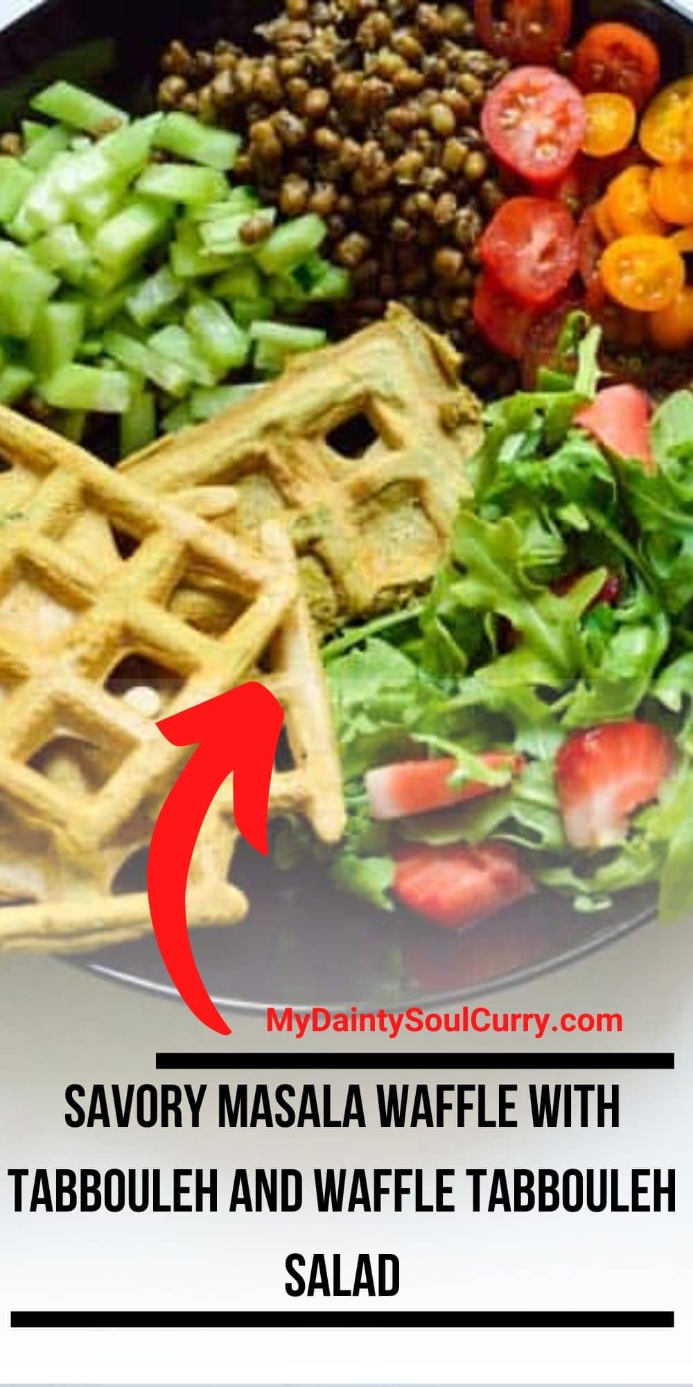 Savory Masala Waffle with Tabbouleh and Waffle Tabbouleh Salad