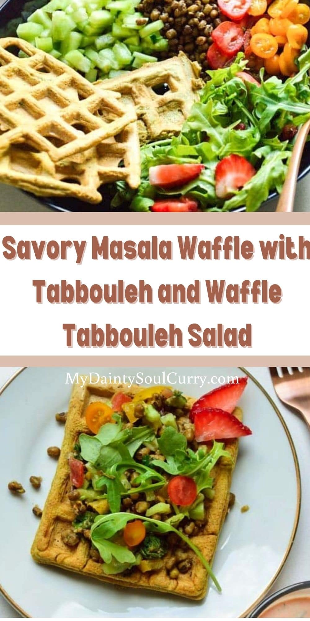 Savory Masala Waffle with Tabbouleh and Waffle Tabbouleh Salad