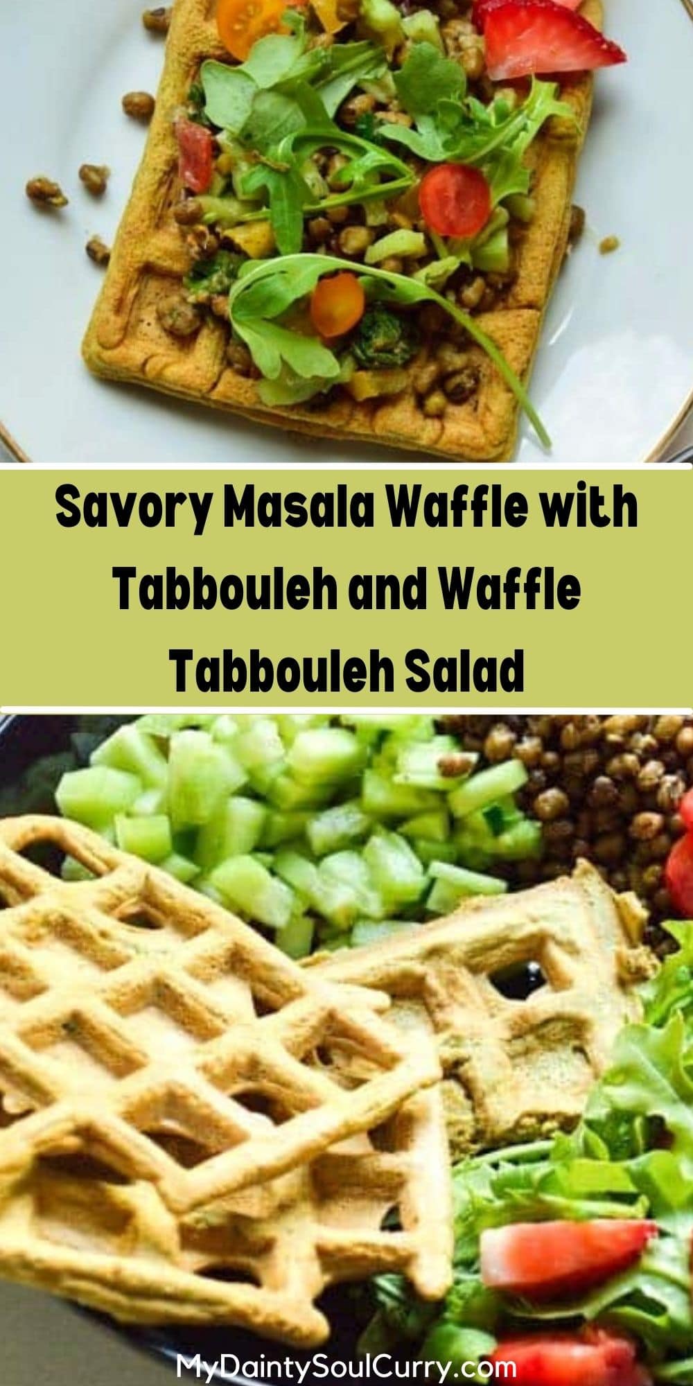 Savory Masala Waffle with Tabbouleh and Waffle Tabbouleh Salad