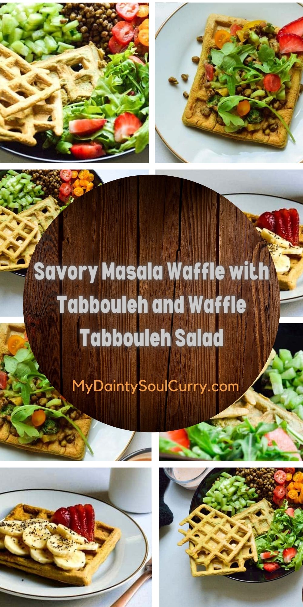 Savory Masala Waffle with Tabbouleh and Waffle Tabbouleh Salad