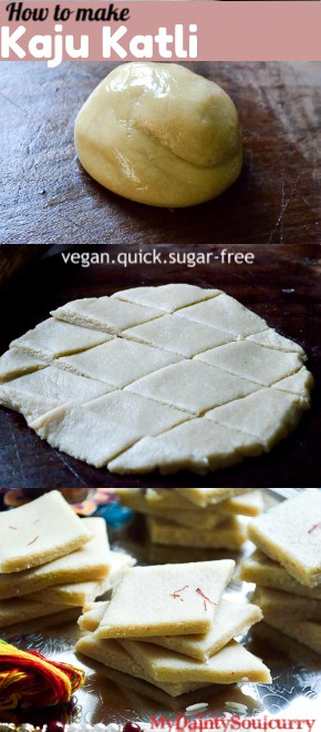 Quick Sugar Free Vegan Cashew Katli Recipe