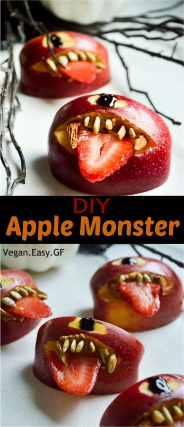 Quick Vegan Halloween Apple Monsters My Dainty Soul Curry