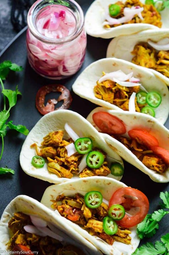Jackfruit Curry Taco {Instant Pot} - My Dainty Soul Curry