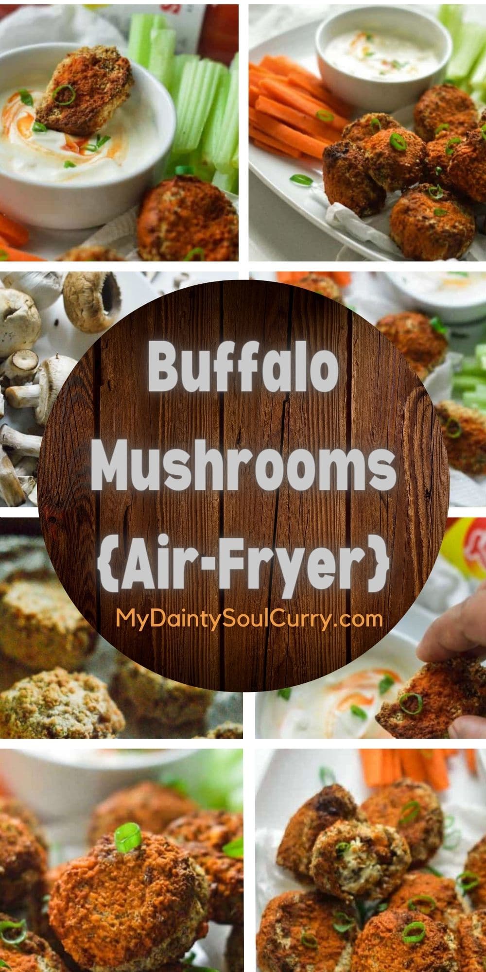 Buffalo Mushrooms {Air-Fryer} - My Dainty Soul Curry