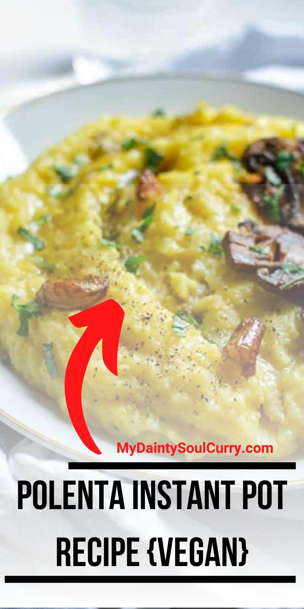 Polenta Instant Pot Recipe {Vegan} - My Dainty Soul Curry