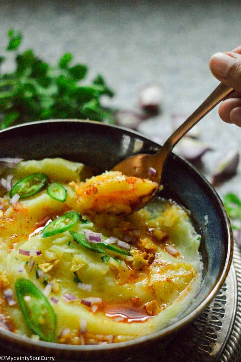 Aloo Choka {Trinidad Potato Choka} - My Dainty Soul Curry