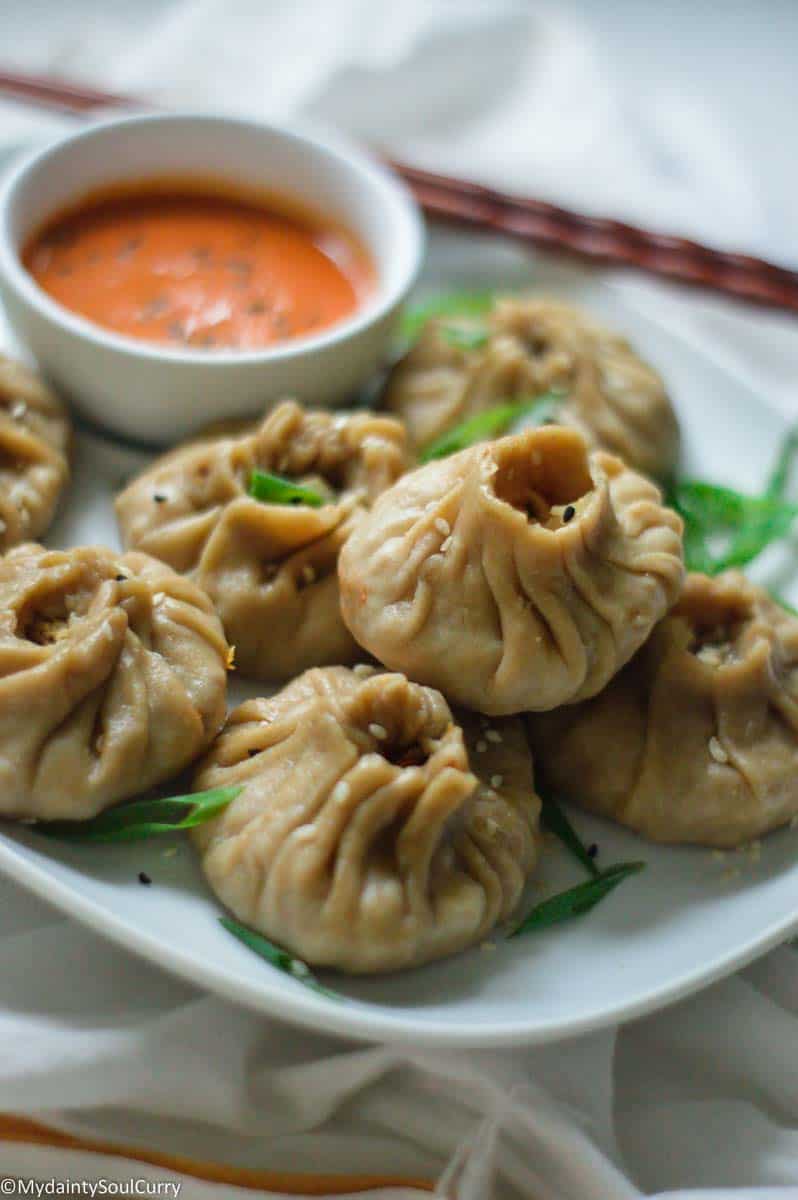 Instant Pot Steamed Dumplings (Momo) - My Dainty Soul Curry