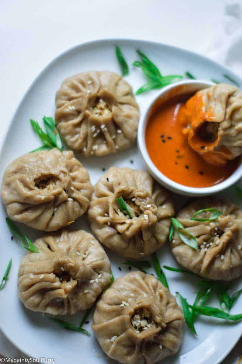 Instant Pot Steamed Dumplings (Momo) - My Dainty Soul Curry