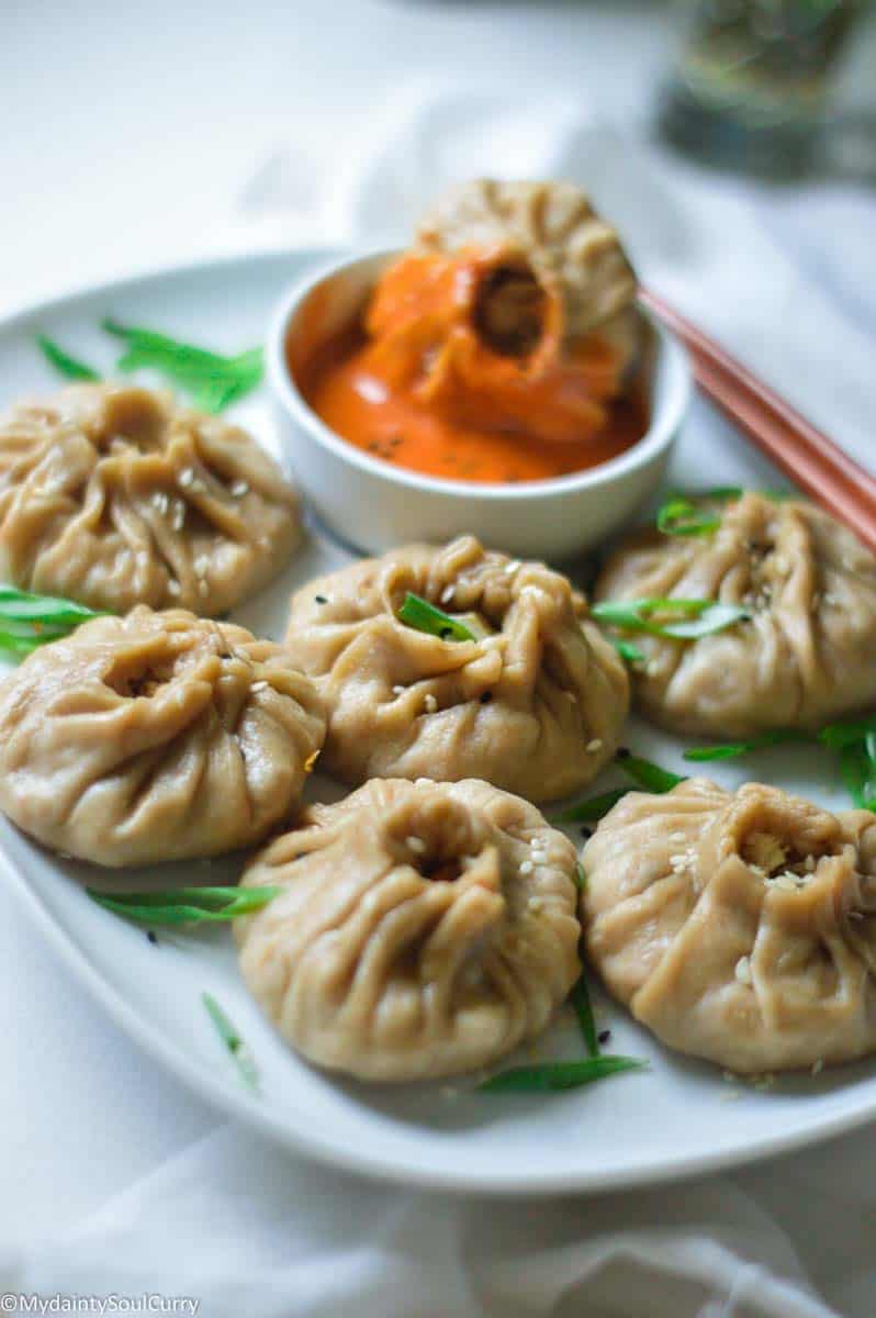 Instant Pot Steamed Dumplings (Momo) - My Dainty Soul Curry