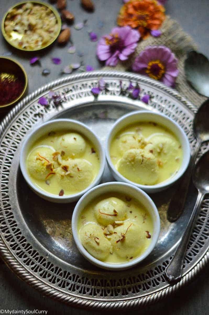 Instant Pot Rasmalai - My Dainty Soul Curry
