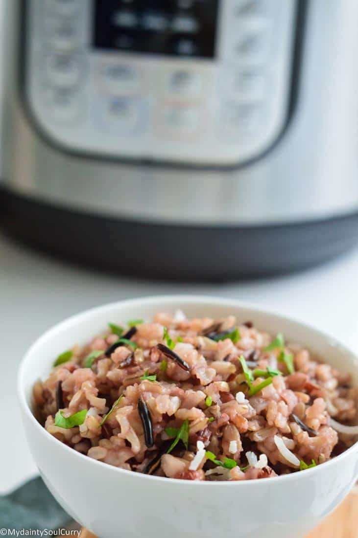 Instant Pot Wild Rice Blend - My Dainty Soul Curry