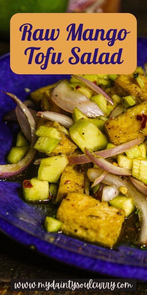 Raw Mango Tofu Salad - My Dainty Soul Curry
