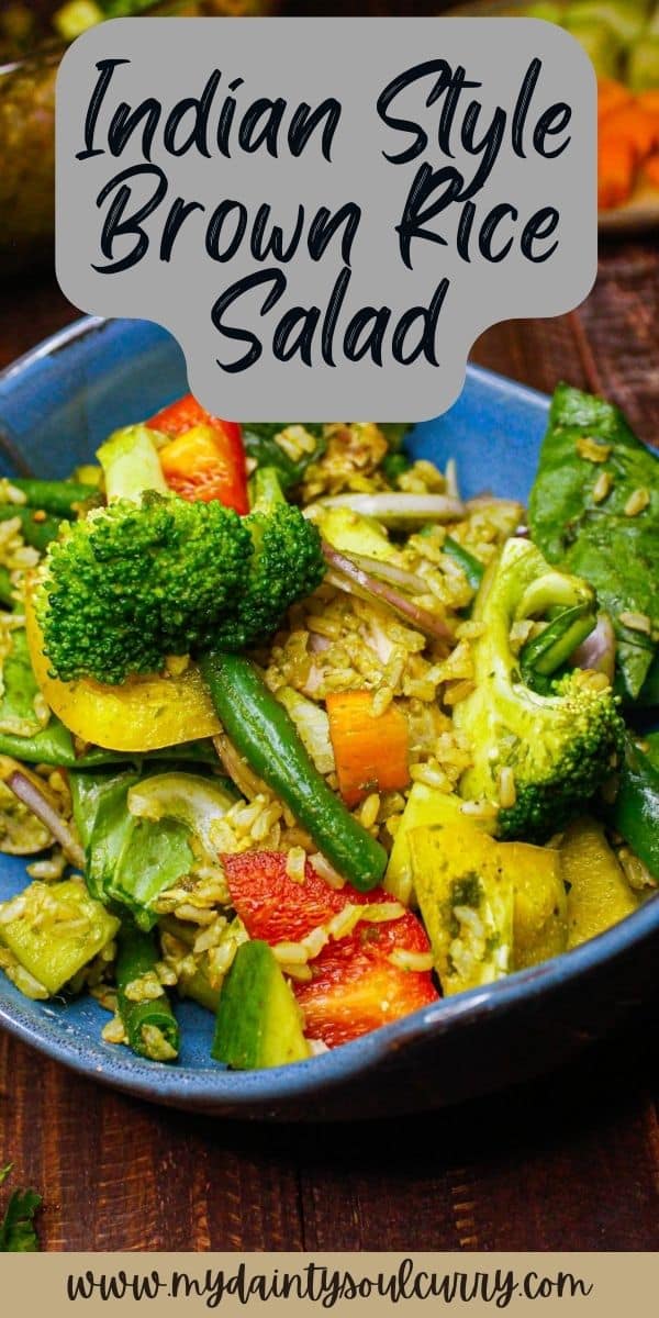 Indian Style Brown Rice Salad - My Dainty Soul Curry