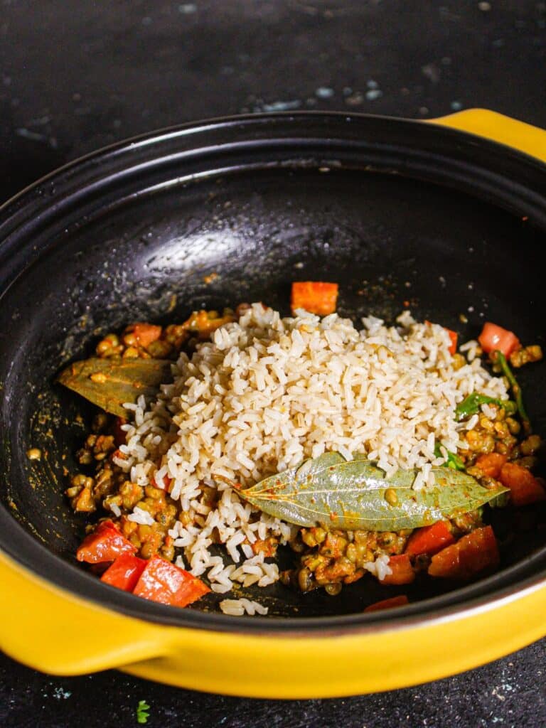 Brown Rice Green Moong Pulao - My Dainty Soul Curry