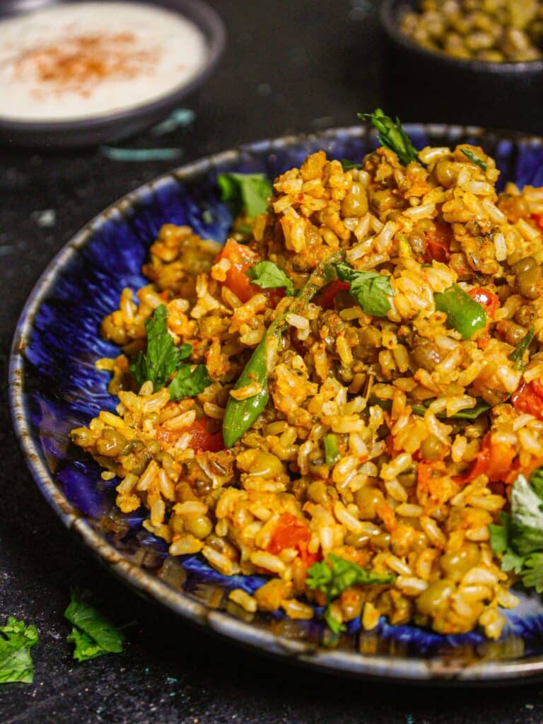 Brown Rice Green Moong Pulao - My Dainty Soul Curry