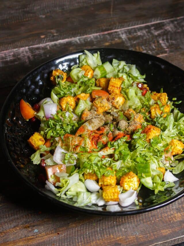 Crispy Baby Corn Salad with Air Fried Baby Corn - My Dainty Soul Curry