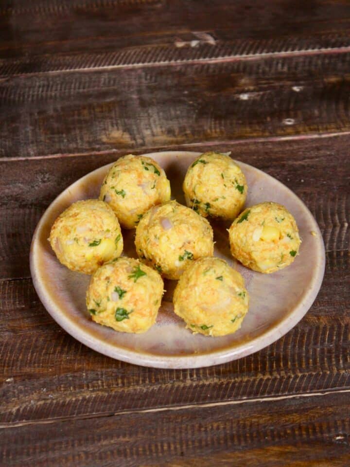 Air Fried Sweet Corn Vada - My Dainty Soul Curry