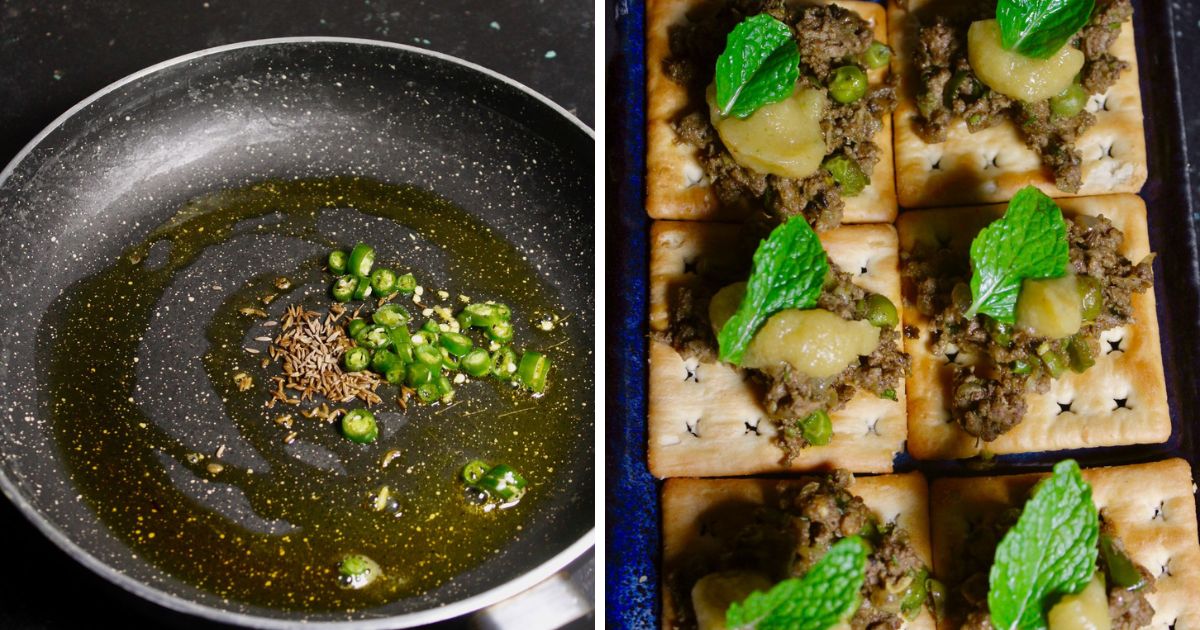 Minced Lamb Canapes with Spicy Tangy Dressing - My Dainty Soul Curry