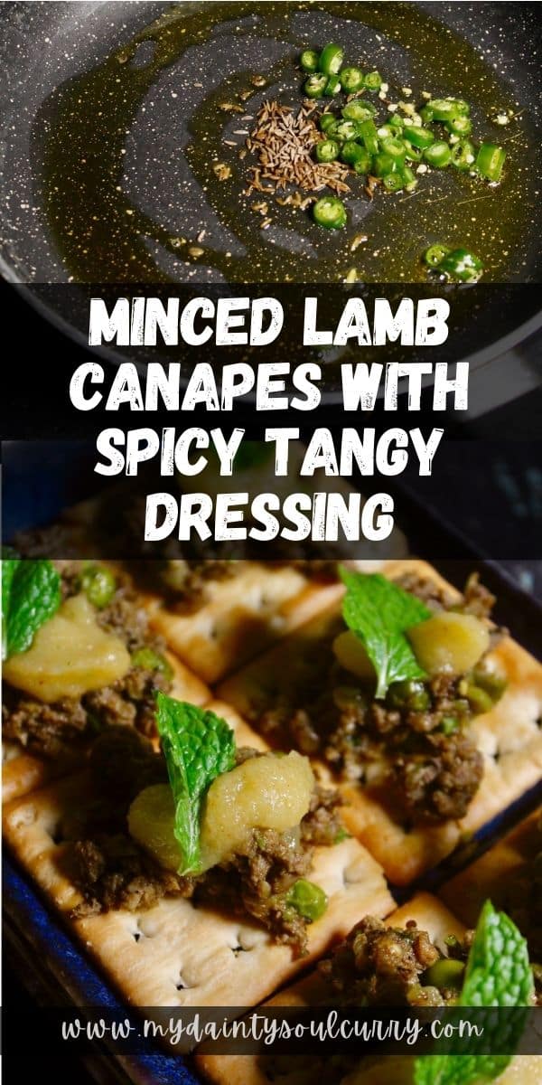 Minced Lamb Canapes with Spicy Tangy Dressing - My Dainty Soul Curry