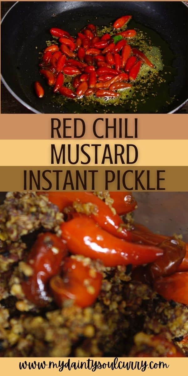 Red Chili Mustard Instant Pickle - My Dainty Soul Curry