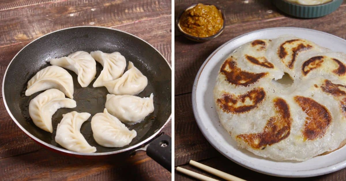 Crispy Web Bottomed Dumplings with Side Sauce - My Dainty Soul Curry