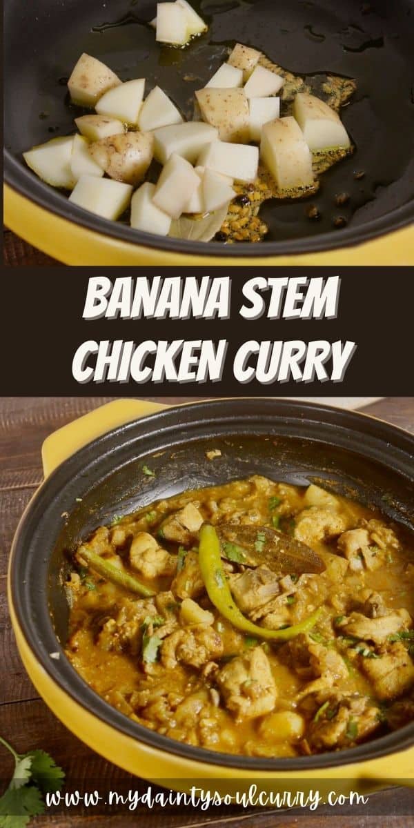Banana Stem Chicken Curry - My Dainty Soul Curry