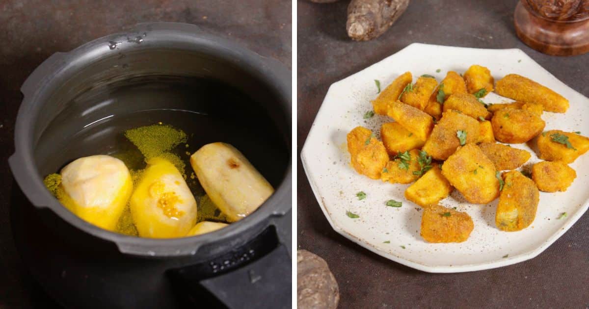 Pan Roasted Crispy Yam - My Dainty Soul Curry