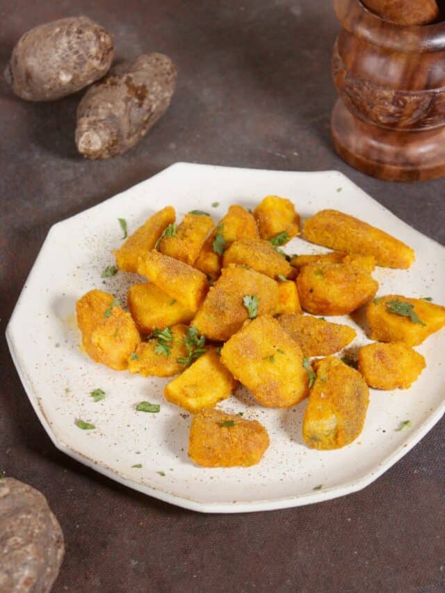 Pan Roasted Crispy Yam - My Dainty Soul Curry