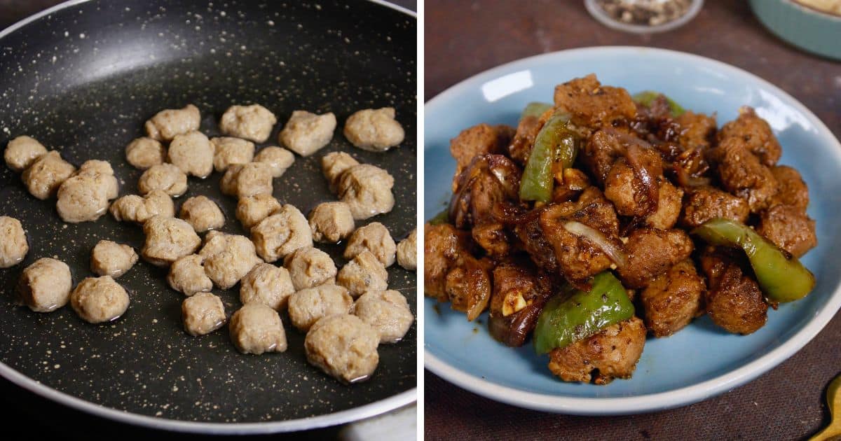 Soya Chunks Pepper Fry - My Dainty Soul Curry