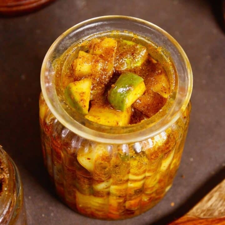 Instant Raw Mango Pickle - My Dainty Soul Curry