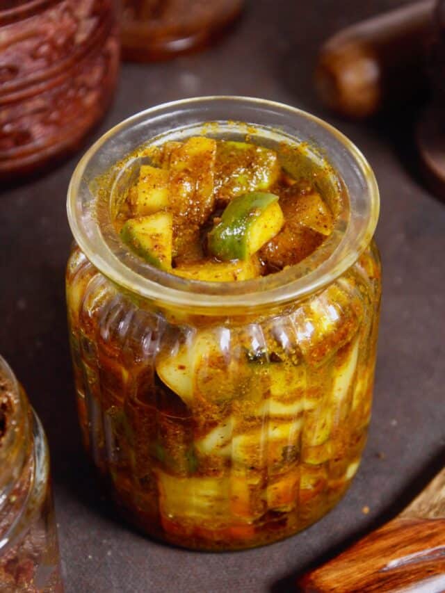 Instant Raw Mango Pickle - My Dainty Soul Curry