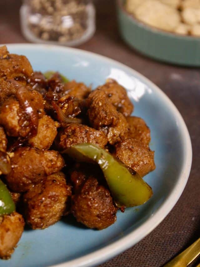 Soya Chunks Pepper Fry - My Dainty Soul Curry
