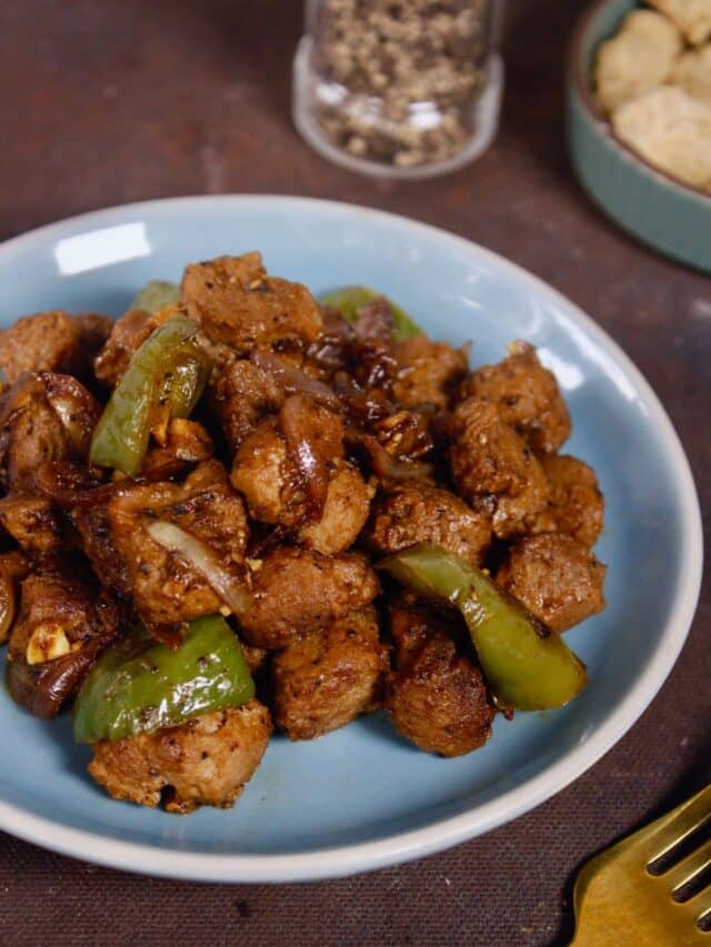 Soya Chunks Pepper Fry - My Dainty Soul Curry