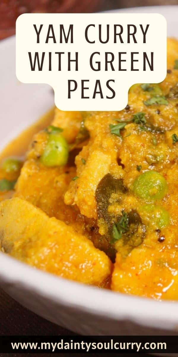 Yam Curry with Green Peas - My Dainty Soul Curry