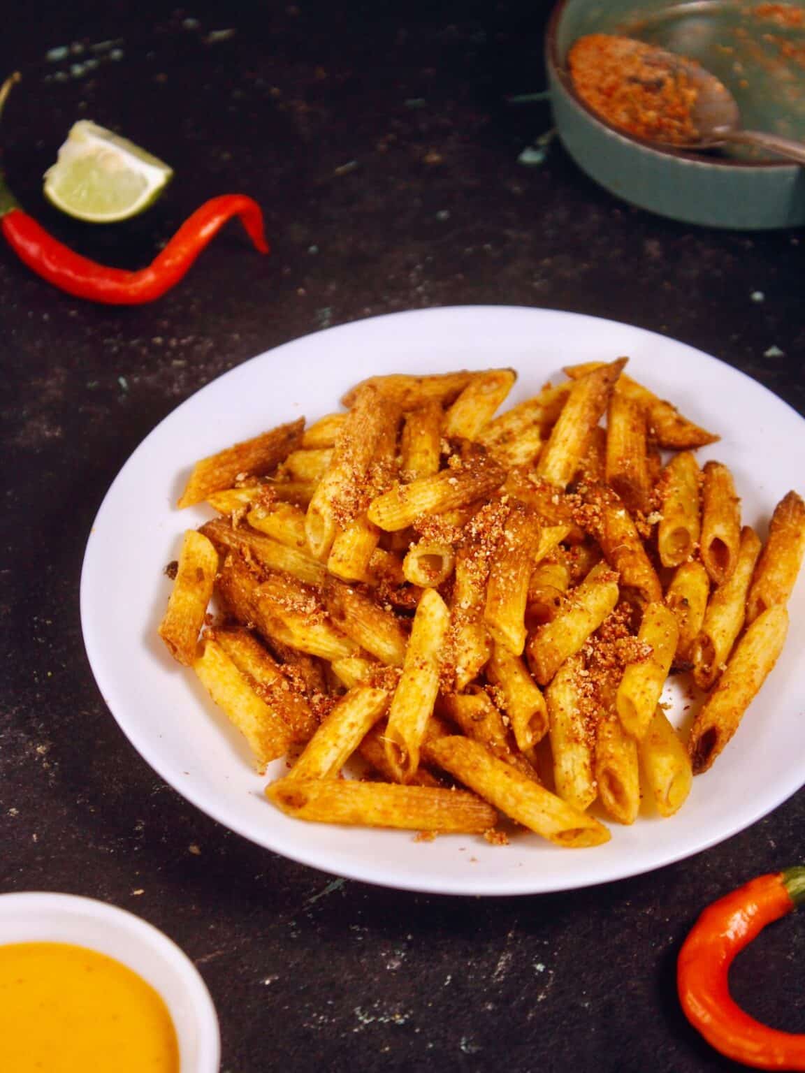 Air Fried Pasta Chips - My Dainty Soul Curry