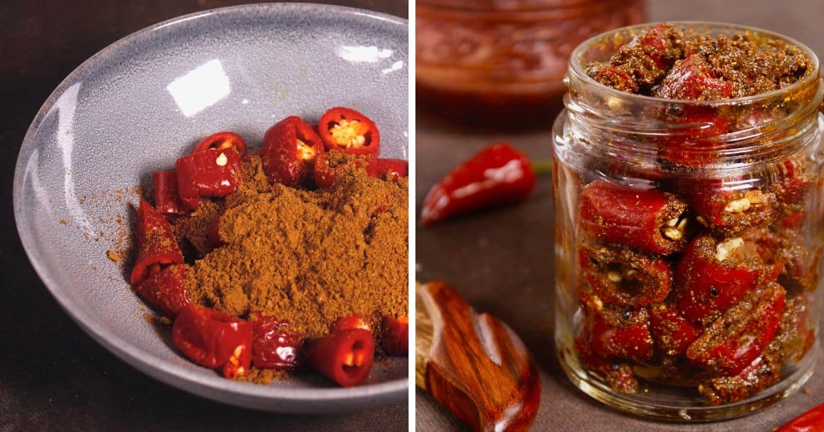 Instant Red Chili Pickle - My Dainty Soul Curry