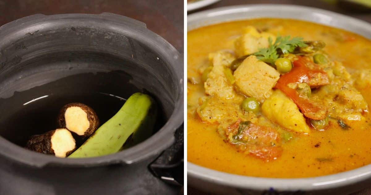 Raw Banana and Yam Curry - My Dainty Soul Curry