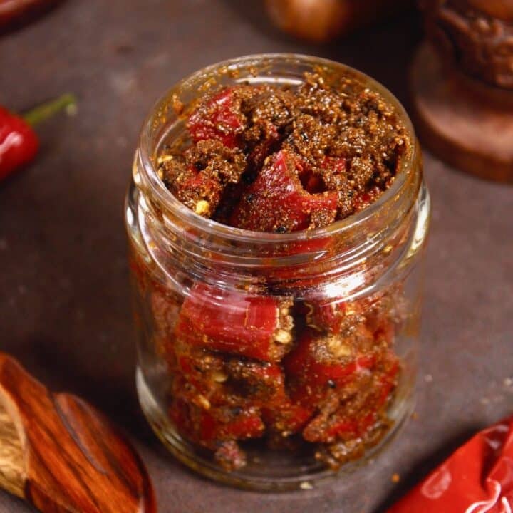 Instant Red Chili Pickle - My Dainty Soul Curry