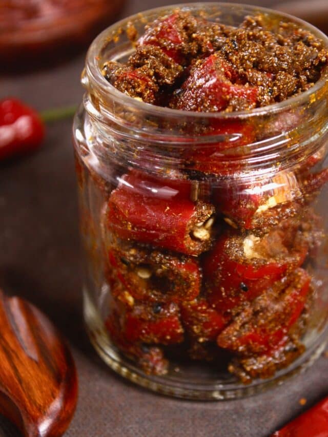 Instant Red Chili Pickle - My Dainty Soul Curry