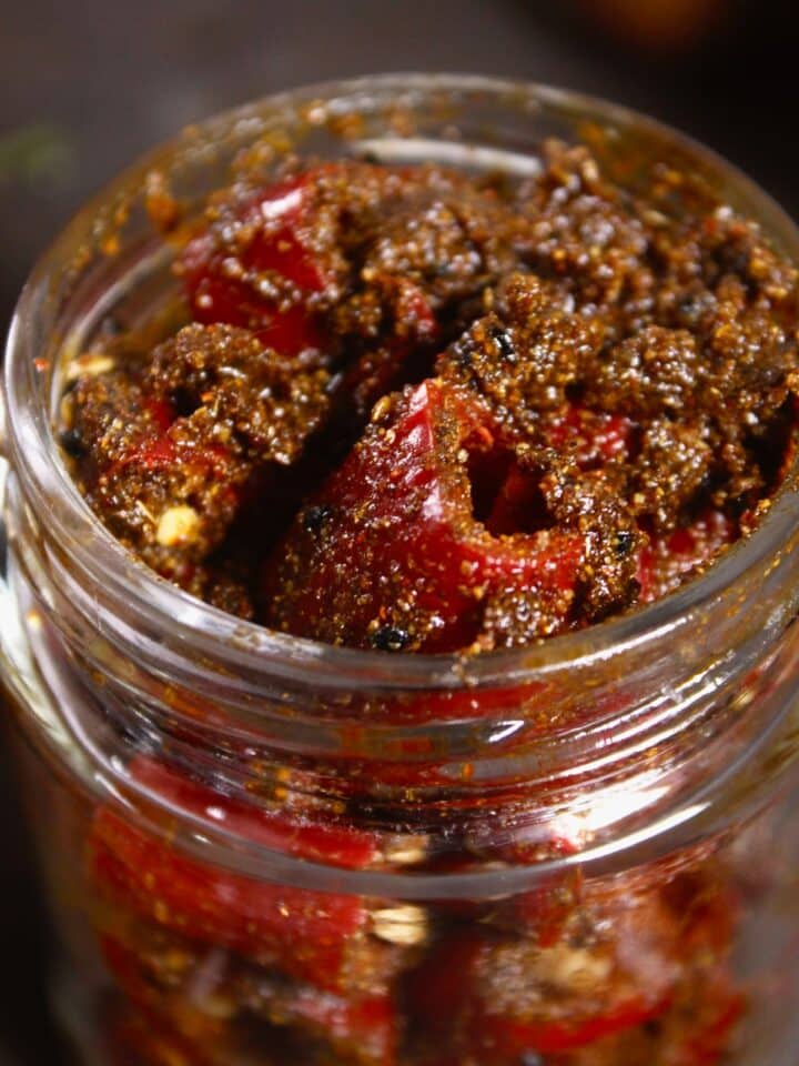 Instant Red Chili Pickle - My Dainty Soul Curry
