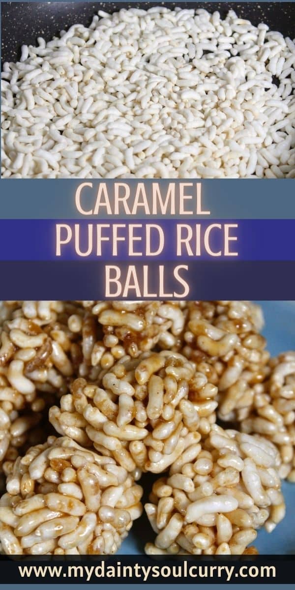 Caramel Puffed Rice Balls - My Dainty Soul Curry