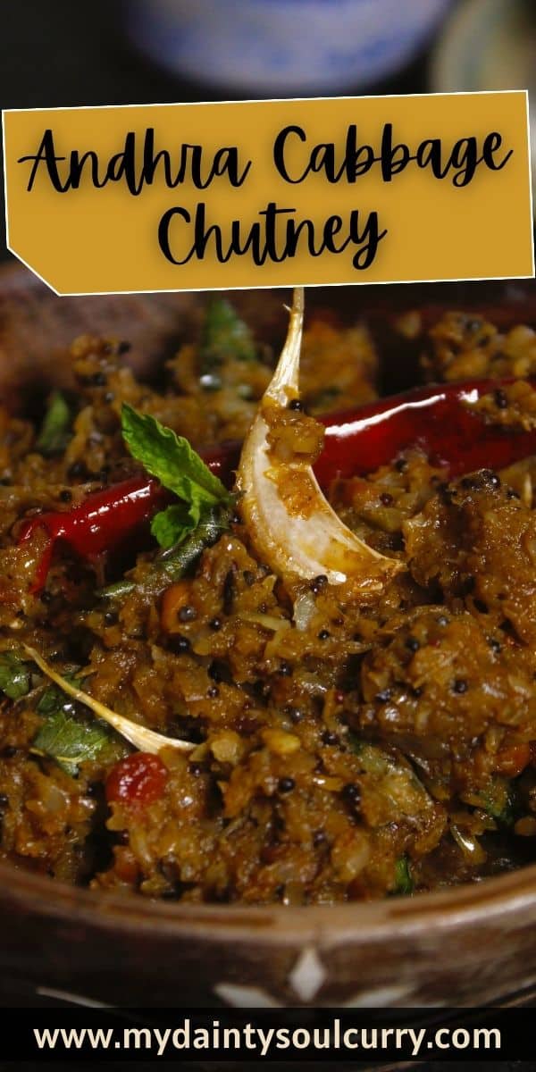Andhra Cabbage Chutney - My Dainty Soul Curry