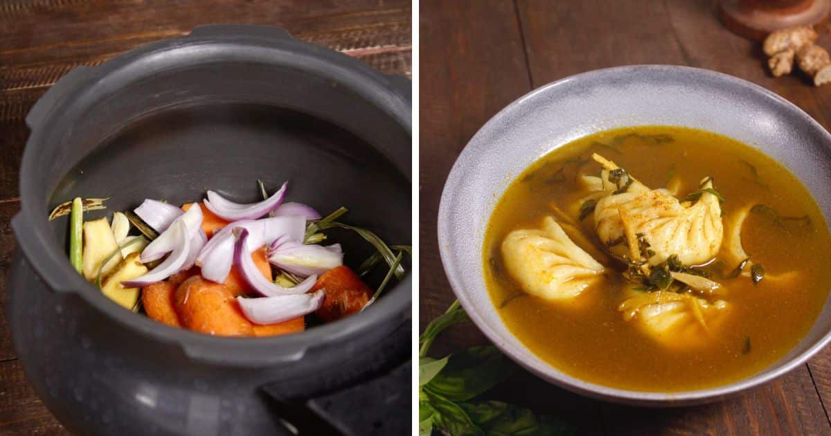 Gingery Momo Soup - My Dainty Soul Curry