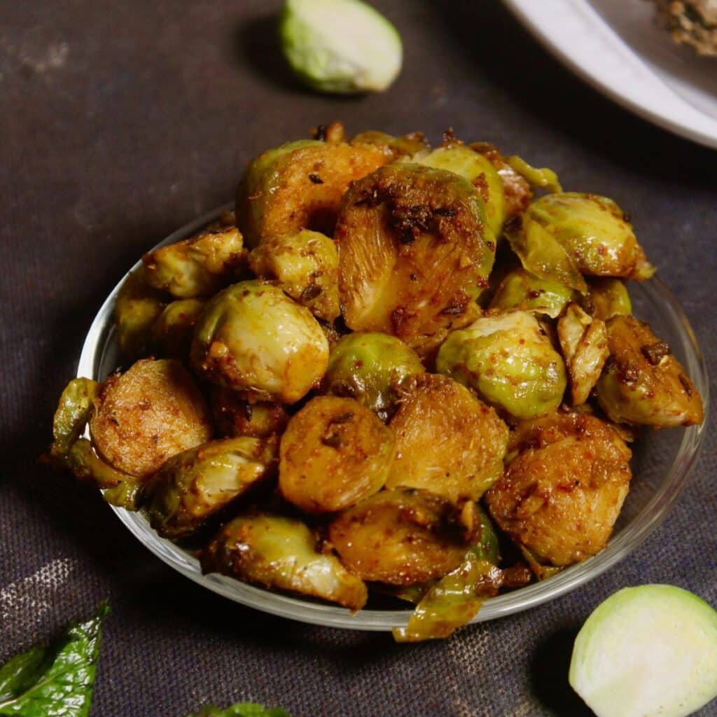 Indian Style Brussels Sprouts - My Dainty Soul Curry