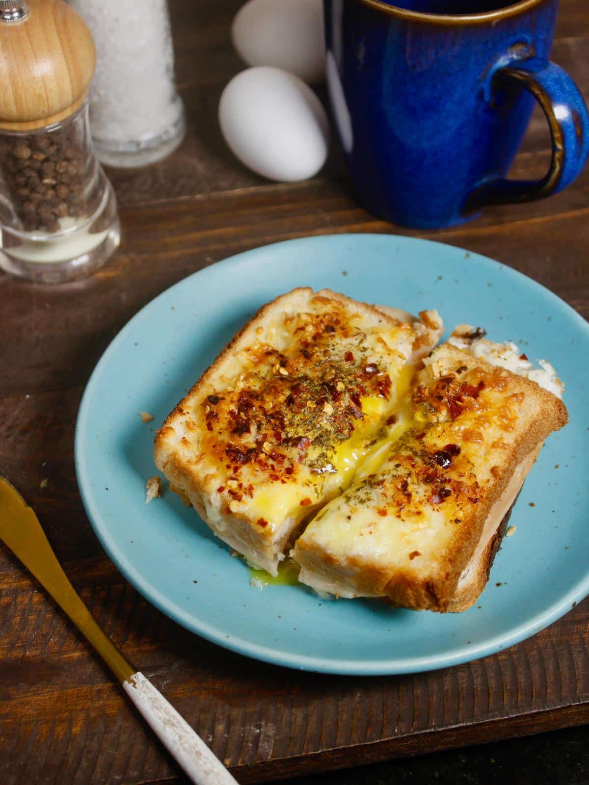 Air Fryer Ham and Cheese Toast - My Dainty Soul Curry