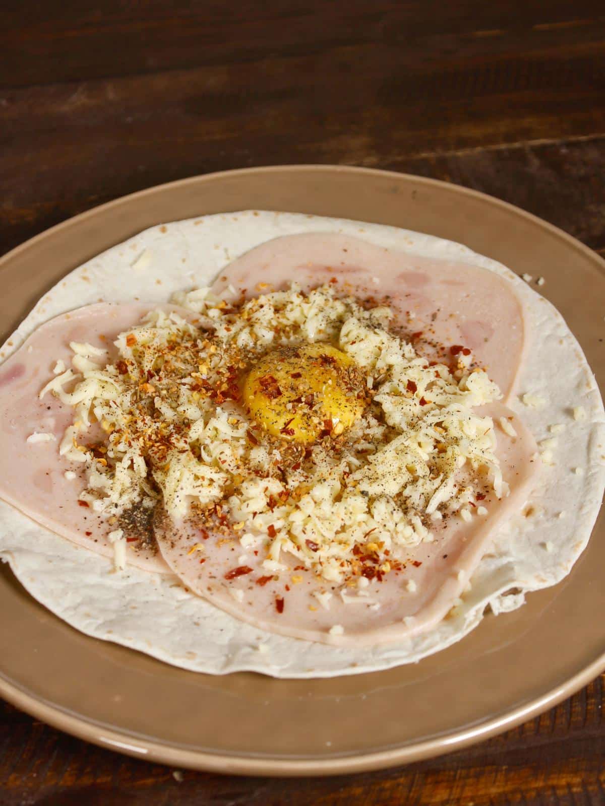 Chicken Ham Breakfast Tortilla - My Dainty Soul Curry