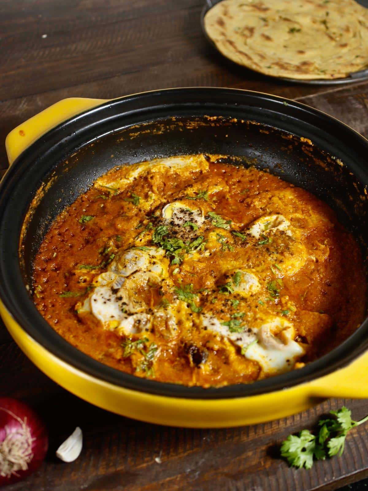 Egg Lababdar with Spicy Laccha Paratha - My Dainty Soul Curry