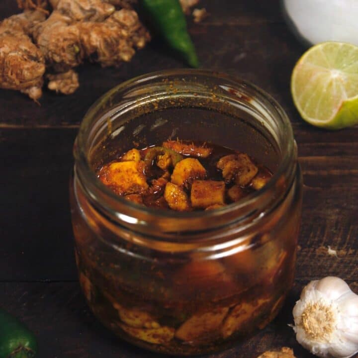 Instant Ginger Garlic Pickle - My Dainty Soul Curry